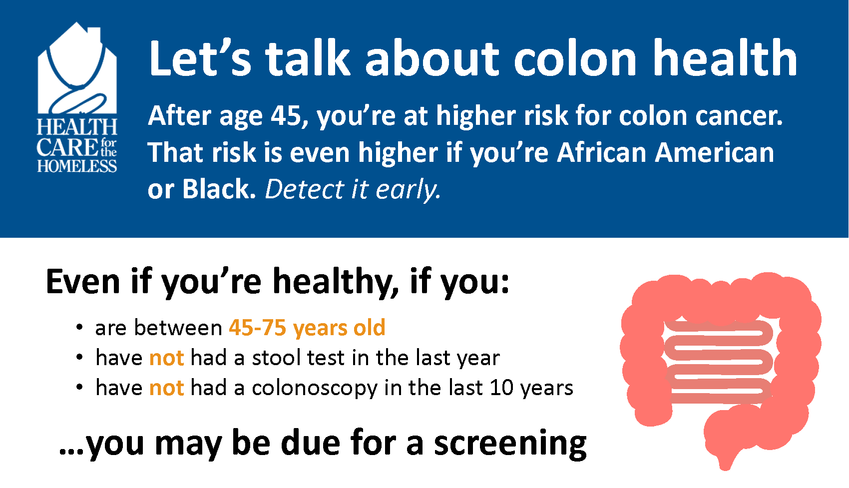 Let's talk about colon health | Health Care for the Homeless ...